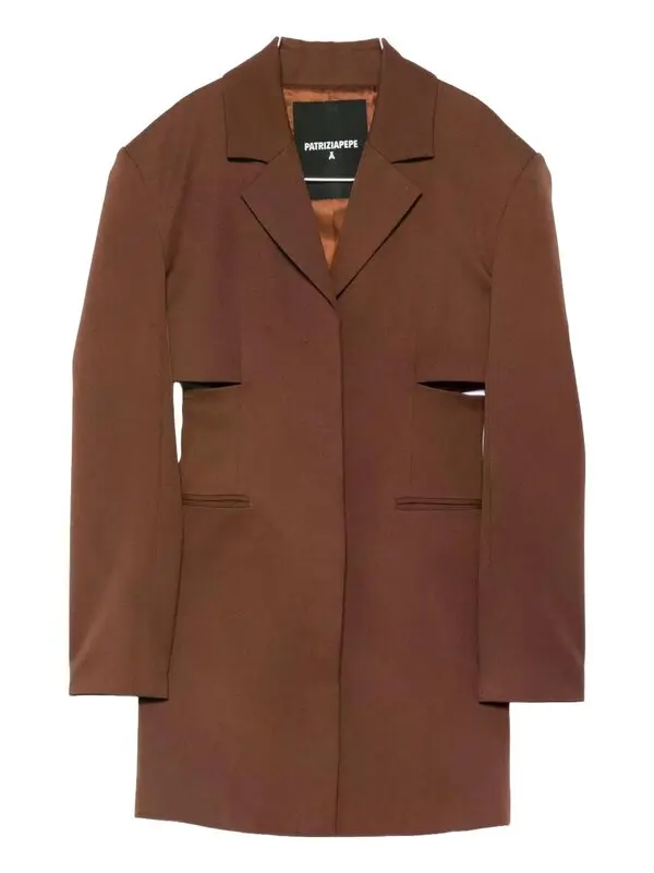Patrizia Pepe Cut-out Blazer Mini Dress - Brown