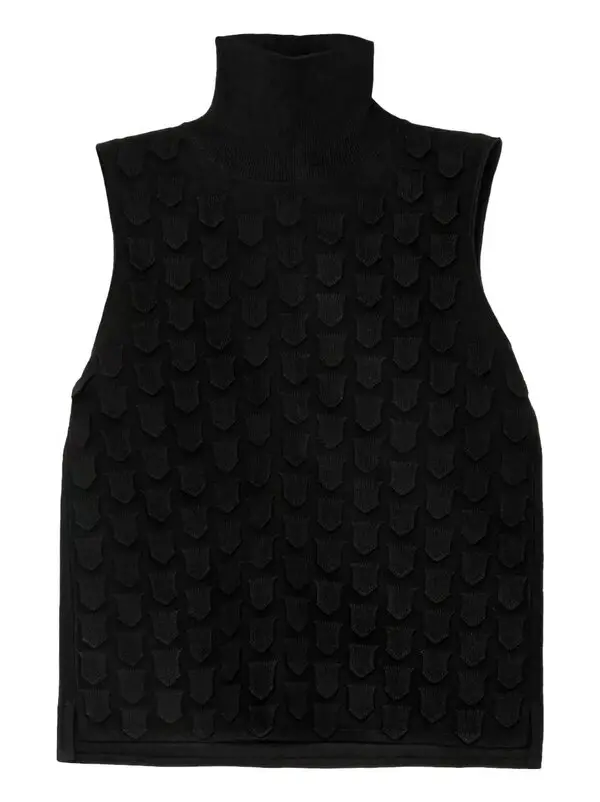 Malìparmi High-neck Textured Knit Top - Black