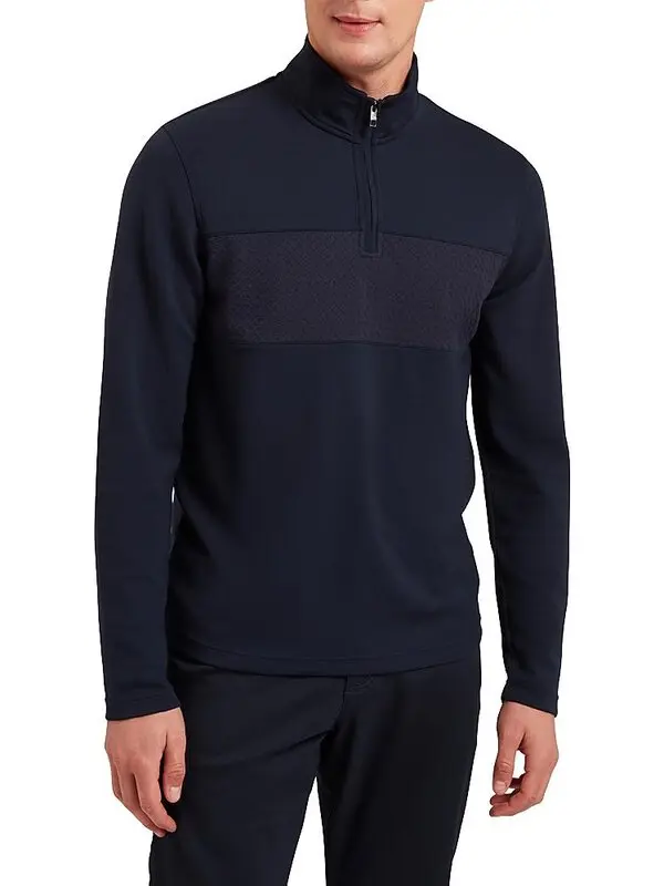 Ted Baker London Textured Panel Half Zip Sweatshirt - Navy