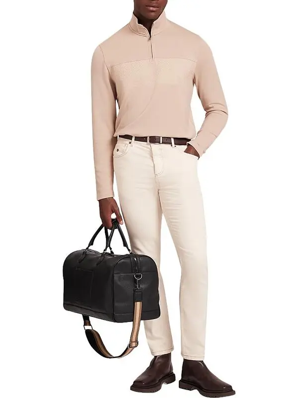 Ted Baker London Textured Panel Half Zip Sweatshirt - Taupe