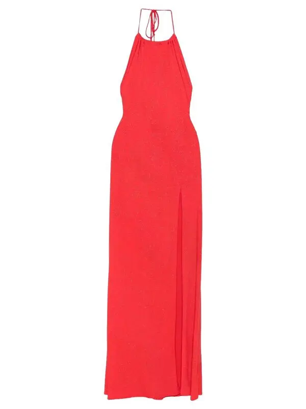 ROSERRY Halterneck Maxi Dress With Split - Red