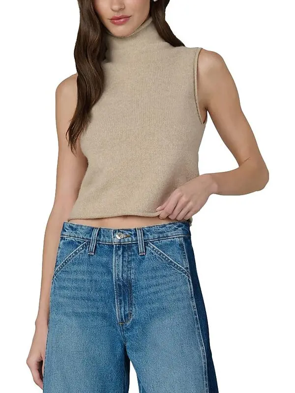 Joe's Jeans The Stevie Sleeveless Roll Neck Sweater - Camel