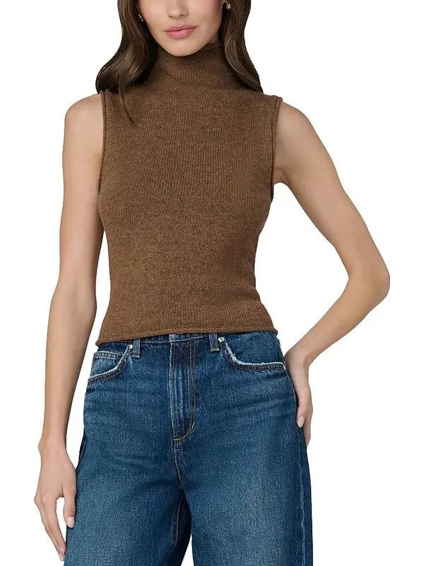 Joe's Jeans The Stevie Sleeveless Roll Neck Sweater - Cinnamon