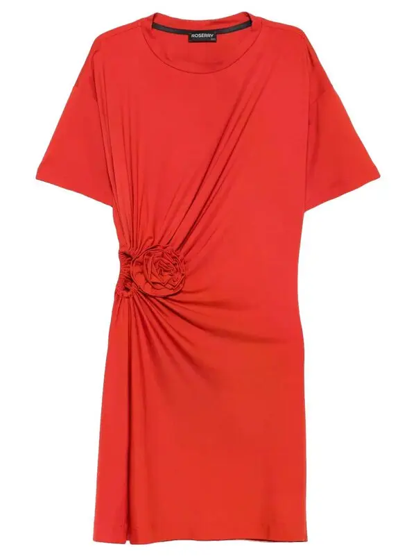 ROSERRY Rose-detail Mini Dress - Red