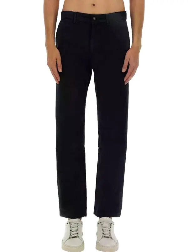 BOSS Straight Leg Cotton Trousers - Blue