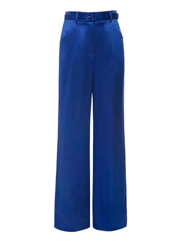 Gabriela Hearst Belted Straight-leg Trousers - Blue