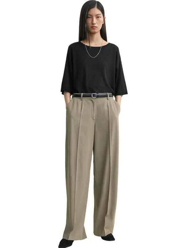 TOTEME Wide Fluid Trouser - Taupe