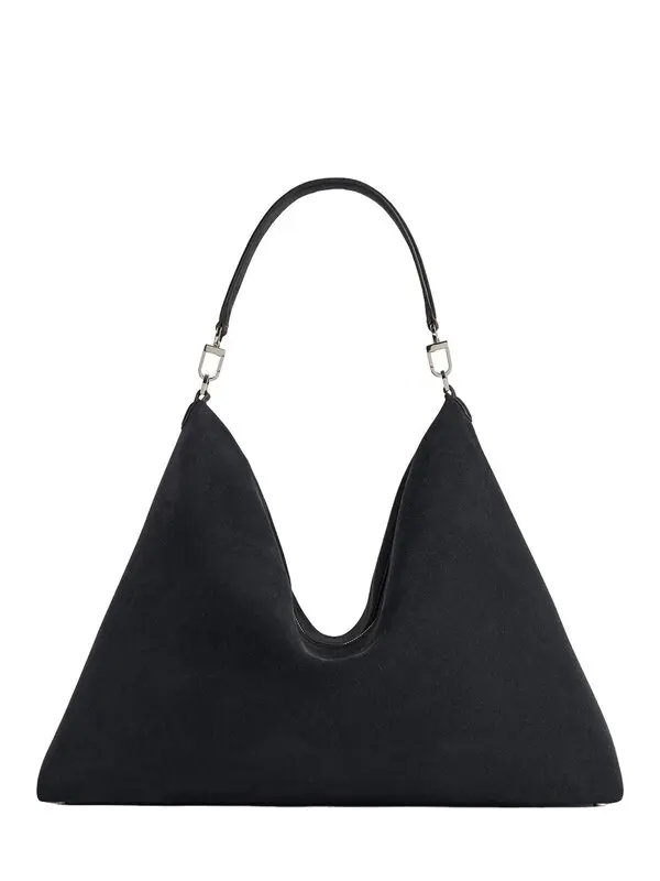 TOTEME Bevel Suede Shoulder Bag - Navy