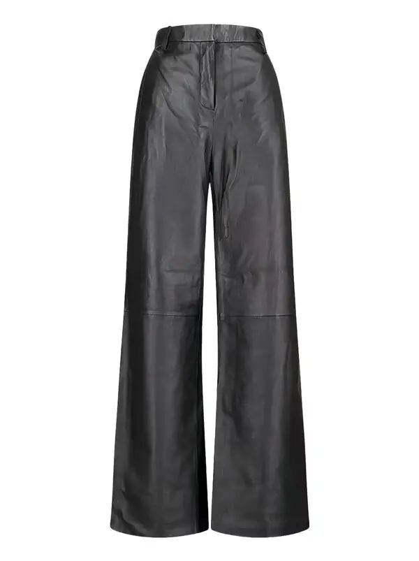 ENES High-waist Leather Trousers - Black