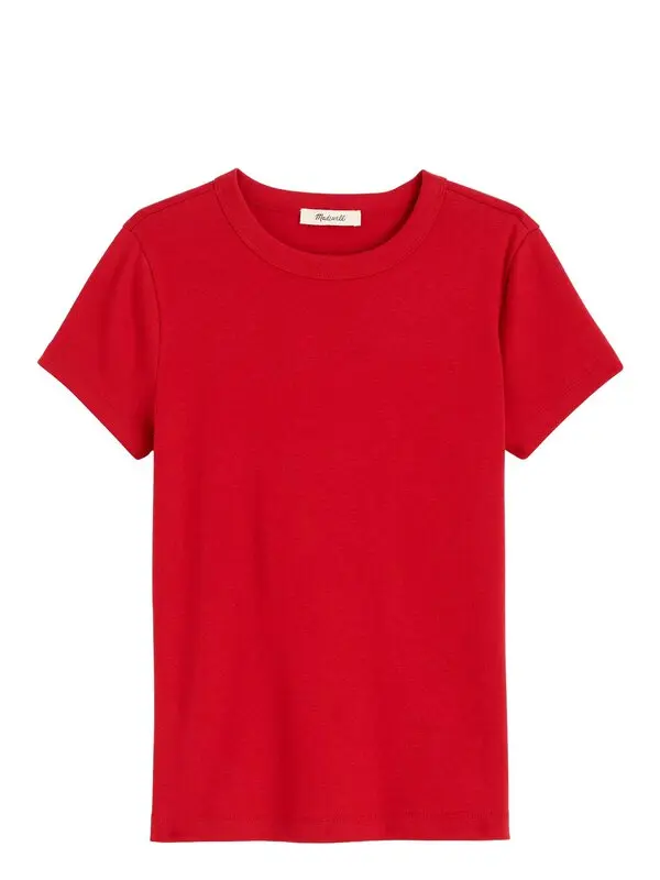 Madewell The '90s Compact Cotton Crewneck Tee - Cherry Red