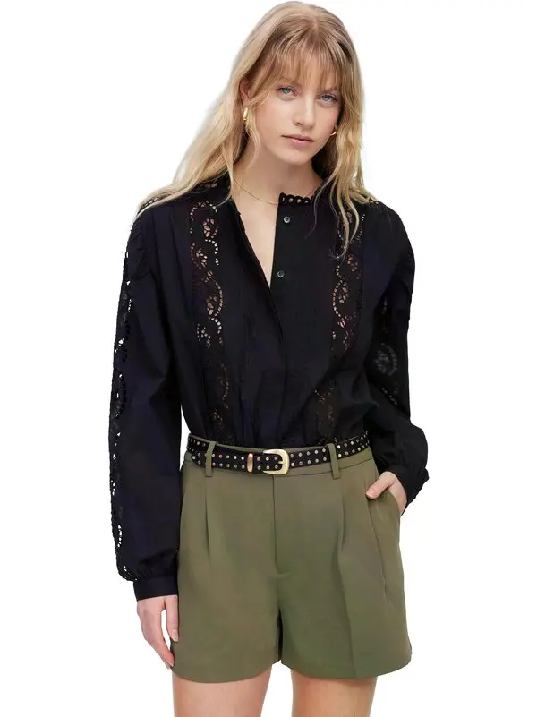 Madewell Crepe Pleated Trouser Shorts - Faded Ivy