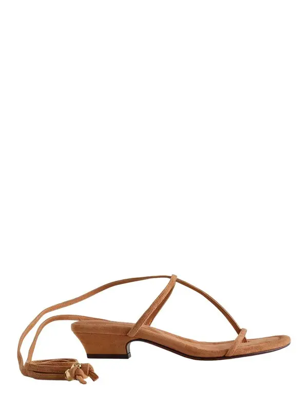 Madewell The Maycie Lace-up T-strap Suede Sandals - Sunbaked Clay