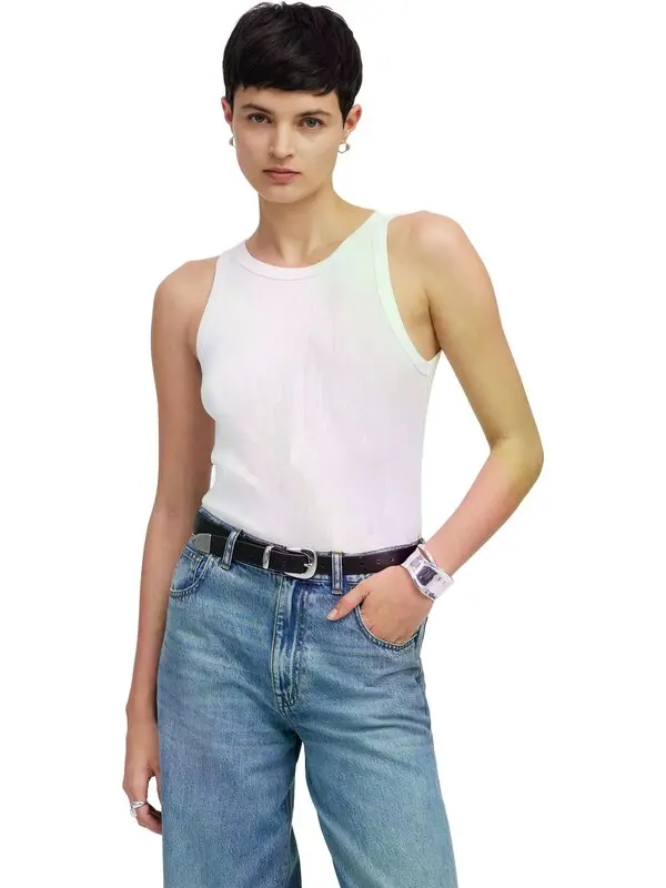 Madewell Regenerative Cotton High-neck Tank - Eyelet White