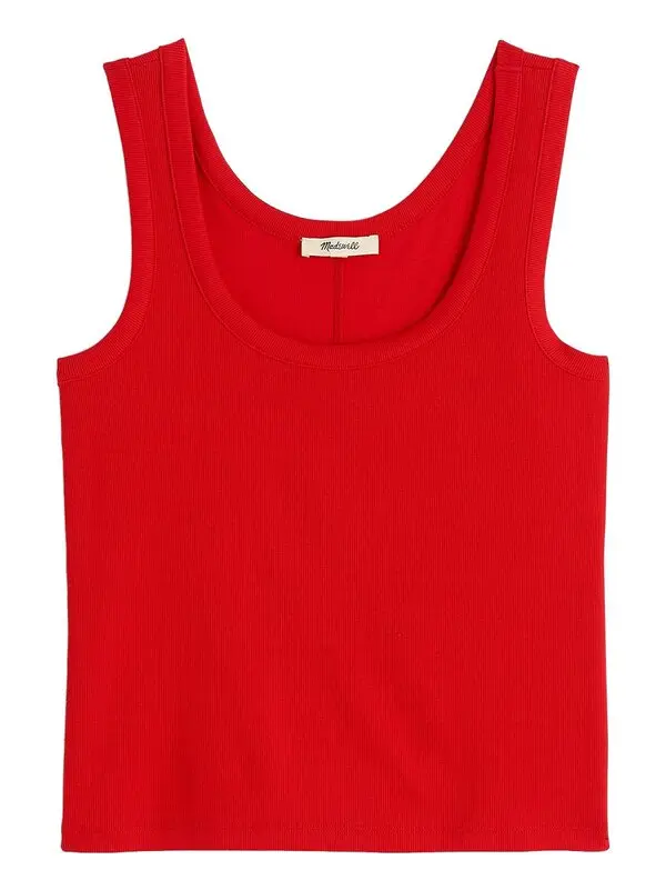 Madewell Generative Cotton Ribbed Tank - Festival Red