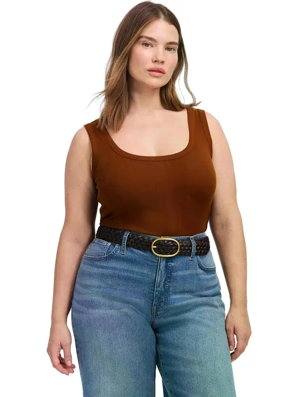 Madewell Generative Cotton Ribbed Tank - Henna