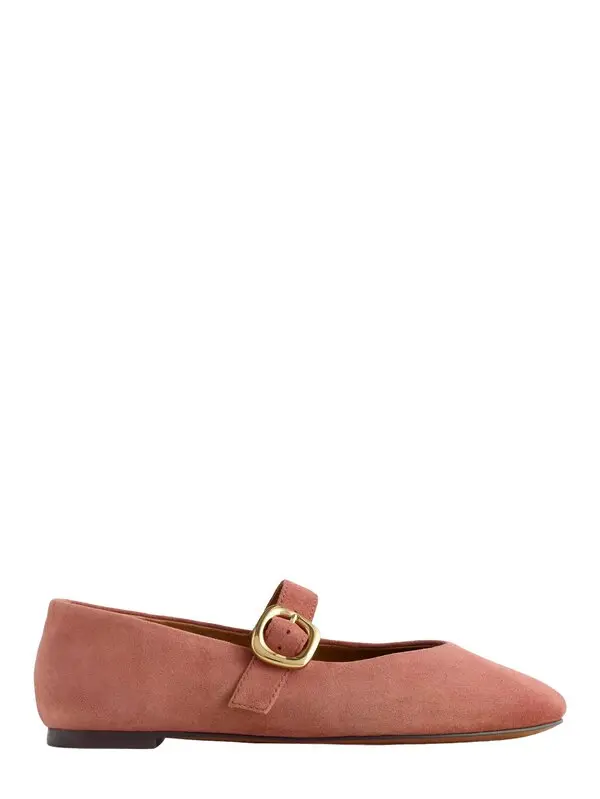 Madewell Remy Mary Jane Flat With Sculptural Buckle - Rosy Mauve