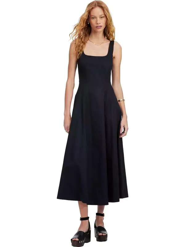 Madewell The Rylee Midi Dress - Jet Black