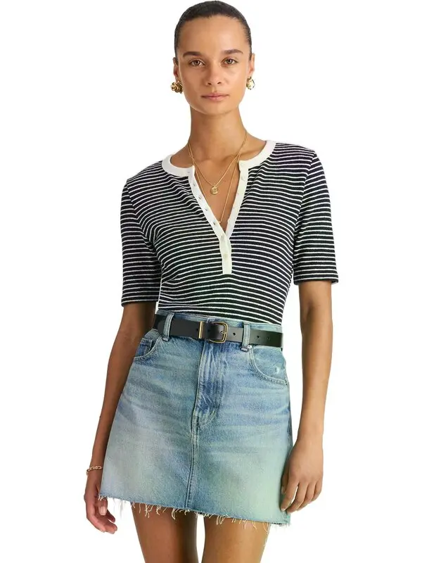 Madewell Raw-hem Denim Mini Skirt - Kelleyville Wash