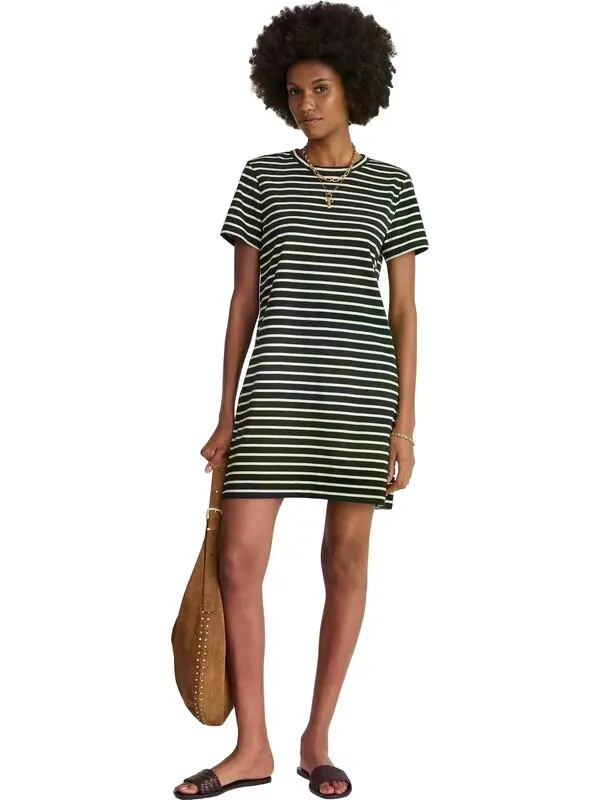 Madewell Mini Tee Stripe Dress - Dark Navy