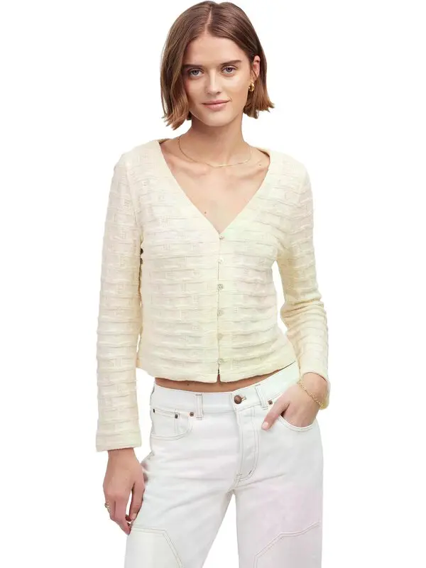 Madewell Basket-weave Stitch Long-sleeve Tee - Antique Cream