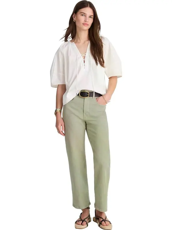 Madewell The Perfect Vintage Wide-leg Crop Jean - Dusty Celadon