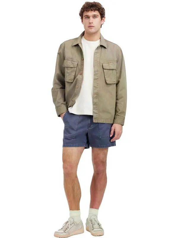 Madewell Garment-dyed Cotton Twill Fatigue Shorts - Basalt Blue