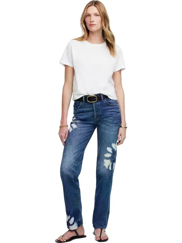 Madewell The Dean Easy Straight In Shibori Denim - Shibori Wash