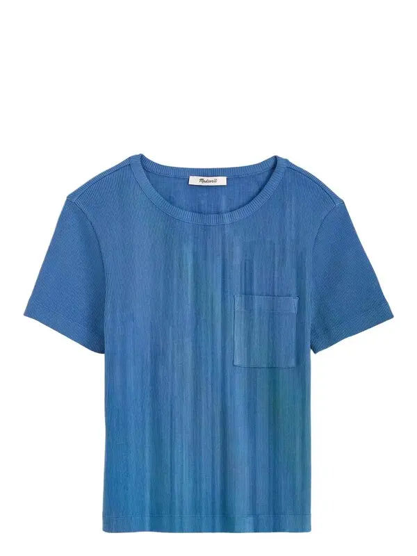 Madewell Garment-dyed Ribbed Crewneck Pocket Tee - Delphinium Blue
