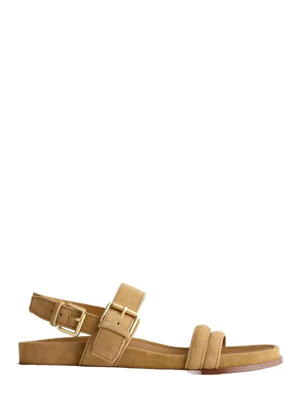 Madewell The Dara Suede Double-strap Sandals - Tawny Khaki