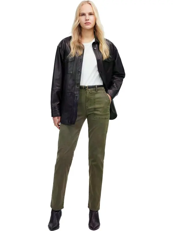 Madewell The Slim Straight Utility Pant In Garment Dye - Faded Ivy