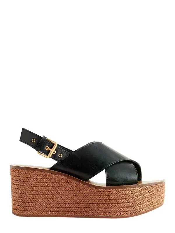 Madewell Amee Leather Wedge Sandals - True Black