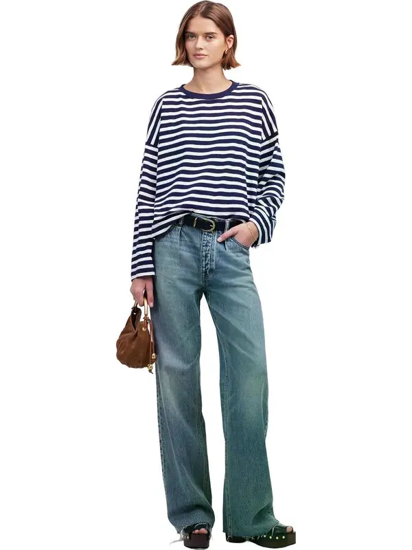Madewell Pleated Low-slung Baggy Jeans In Airy Denim - Billings Wash