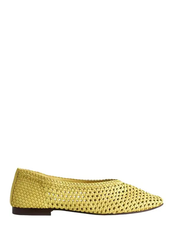 Madewell Mylie Handwoven Leather Ballet Flats - Iced Lemon