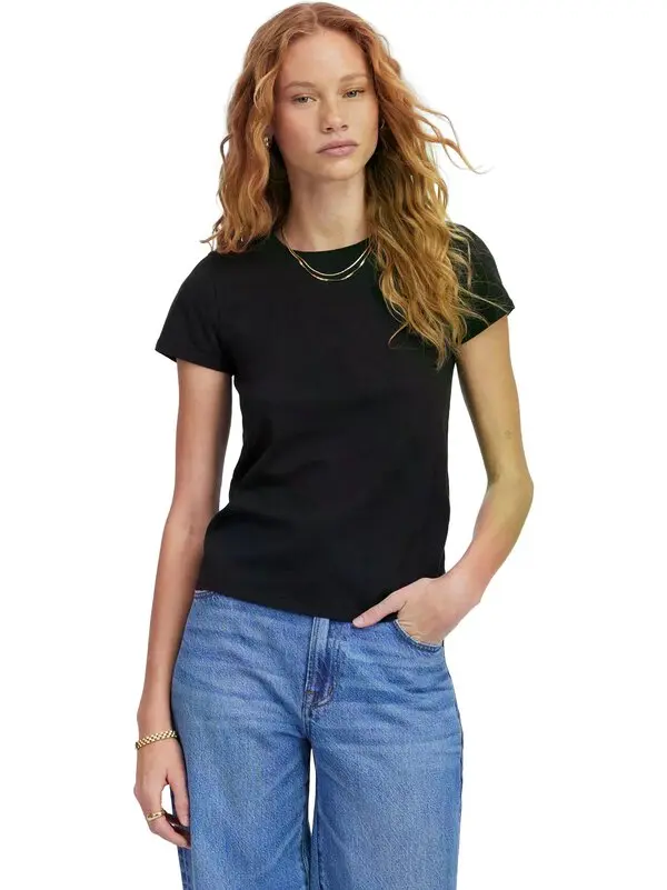 Madewell Essential Slim Tee In Lightweight Cotton - Jet Black