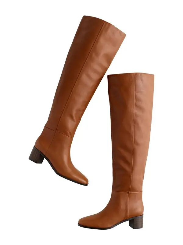 Madewell The Adaline Over-the-knee Leather Boots - Hazelnut