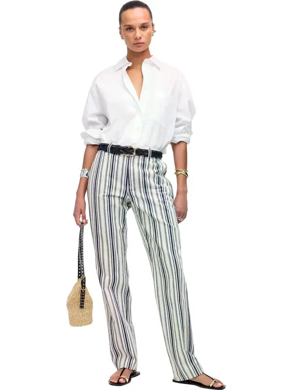 Madewell The Dean Easy Straight Pant - Boardwalk Stripe Vintage