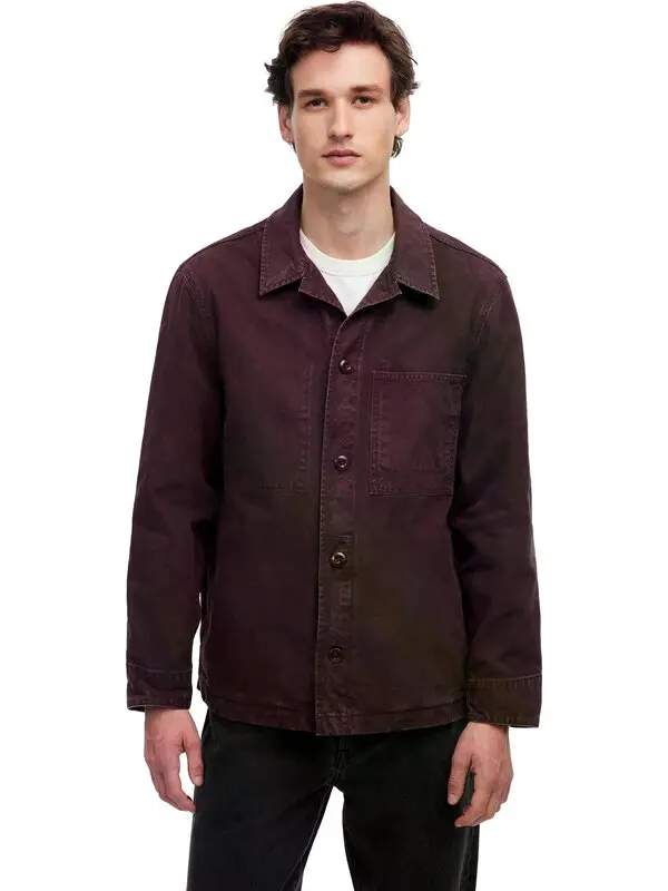 Madewell Overshirt In Garment-dyed Canvas - Chocolate Raisin