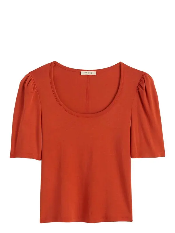 Madewell Puff-sleeve Scoopneck Tee - Rustic Flame