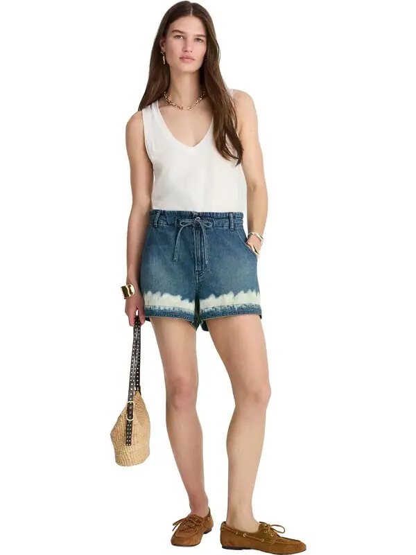 Madewell Shibori Denim Tie-waist Shorts - Shibori Wash
