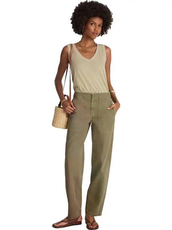 Madewell Tapered-leg Utility Pants - Pressed Sage