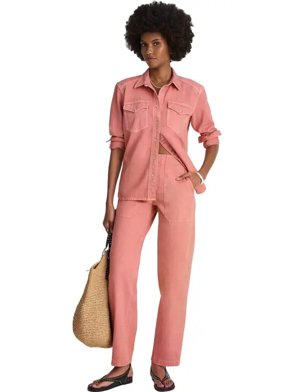 Madewell Tapered-leg Utility Pants - Washed Pink