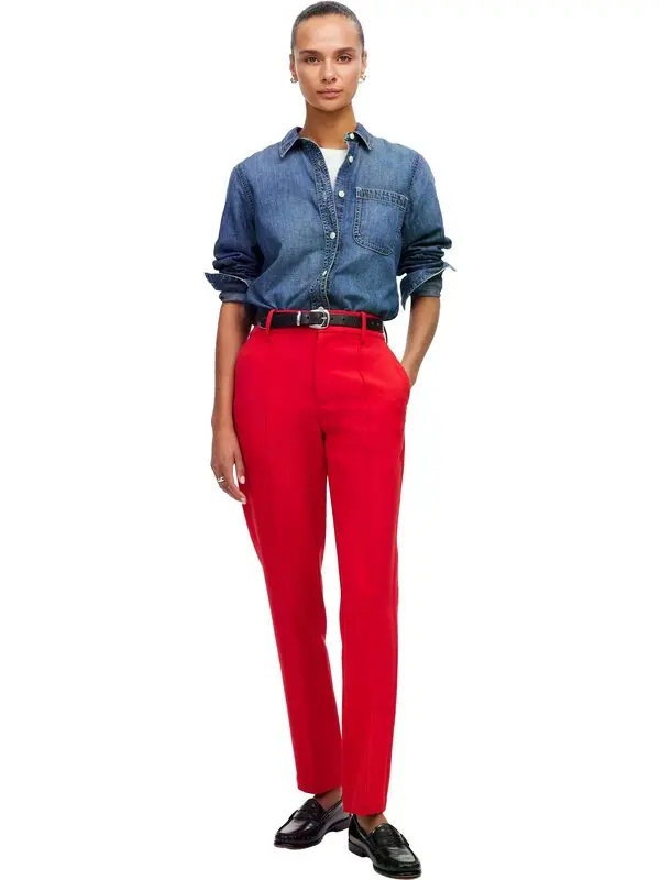 Madewell Mid-rise Slim Ankle Pant - Bright Cherry