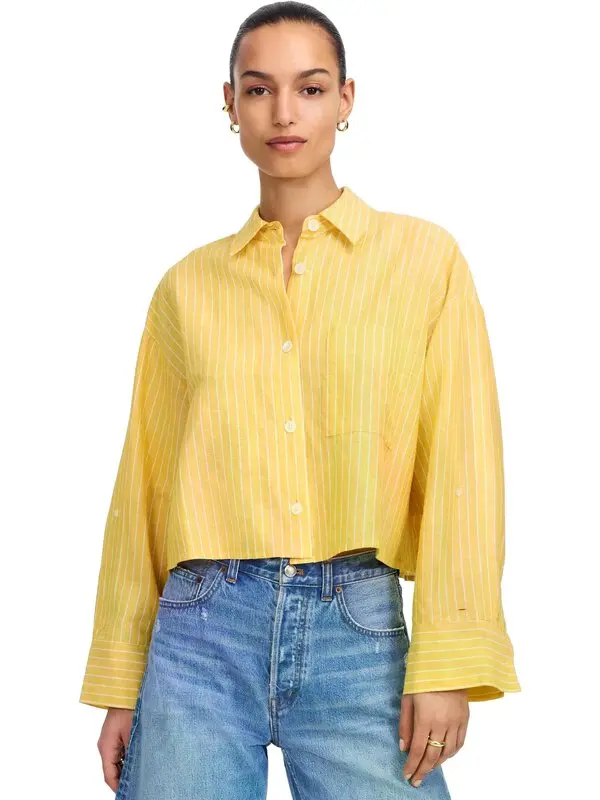 Madewell Straight-hem Striped Shirt - Poplar Yellow