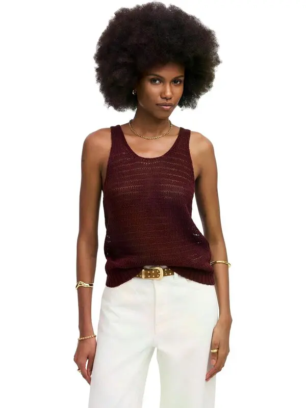 Madewell Linen Sweater Tank - Mulberry Wine