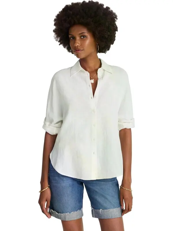 Madewell Cotton Double-gauze Oversized Shirt - White
