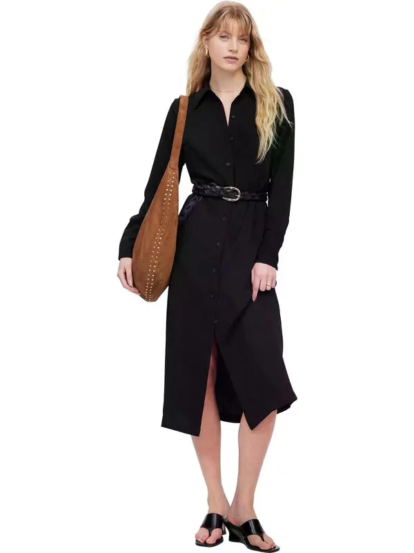 Madewell Button-up Midi Shirtdress - Jet Black