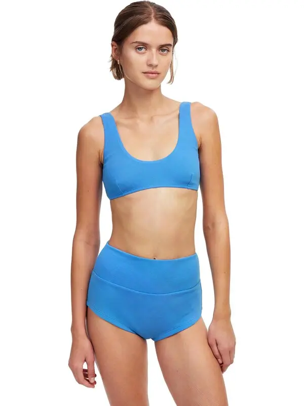 Madewell Zulu & Zephyr Textured Crop Bralette - Ocean Blue