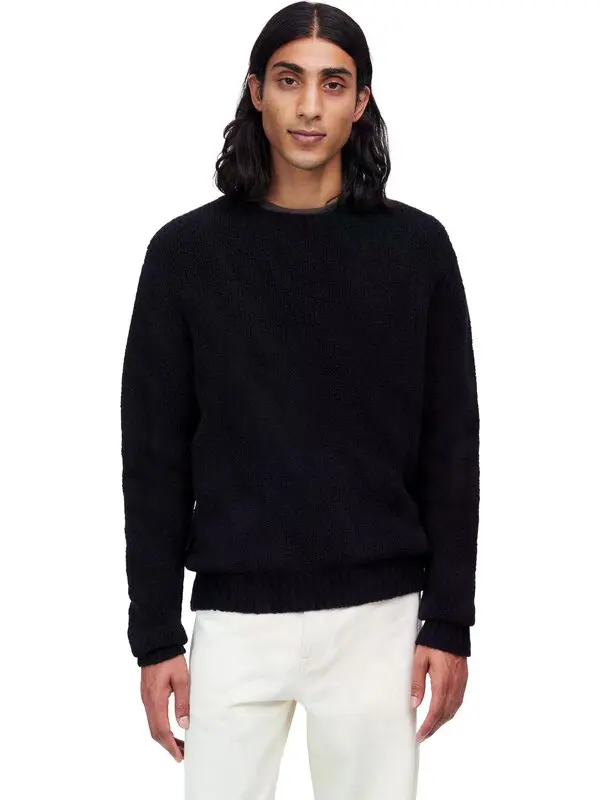 Madewell Bouclé Crewneck Sweater - True Black
