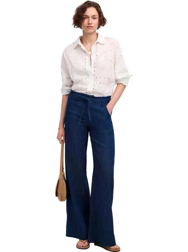 Madewell The Denim Pull-on Wide-leg Pant - Bright Rinse Wash