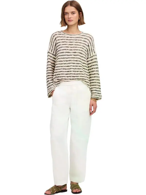 Madewell Pull-on Barrel-leg Linen Pants - Salt